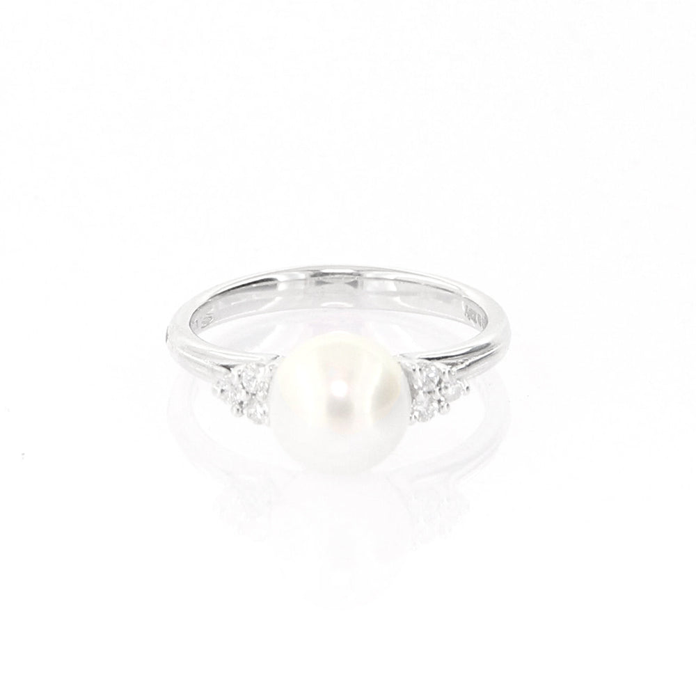 Anello con Perla in Oro Bianco e Diamanti Davite & Delucchi ...